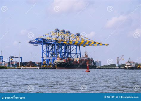 Cranes At A Sea Port Editorial Photography Image Of Harbour 272189157