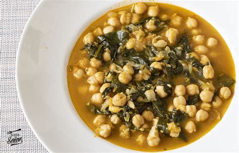 Garbanzos con espinacas receta fácil y sana Recetas de Cocina