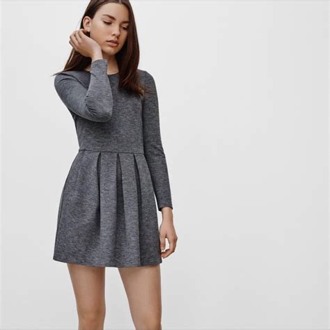 Aritzia Talula Pleated Fit And Flare Dress Gem