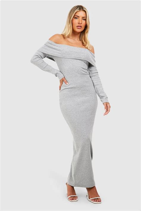 Basic Bardot Maxi Dress Boohoo Uk