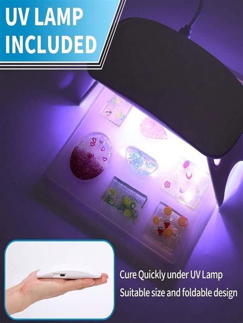 100g200g300g Upgraded Uv Resin Kit With Lamp Clear Hard Uv Curing