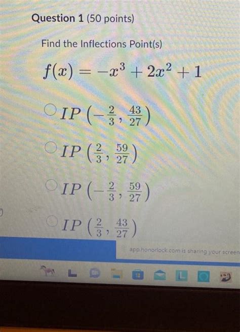 solved question 1 50 points find the inflections point s