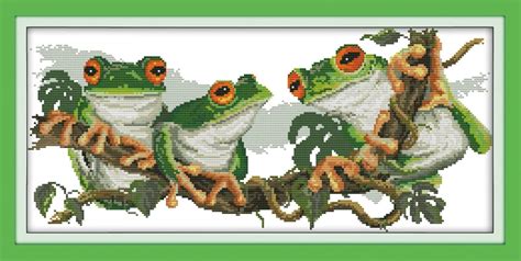 Buy Three Frogs Patterns Counted Cross Stitch Diy T