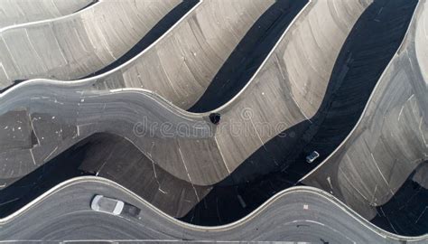 Aerial View Of A Winding Road Infrastructure Stock Illustration