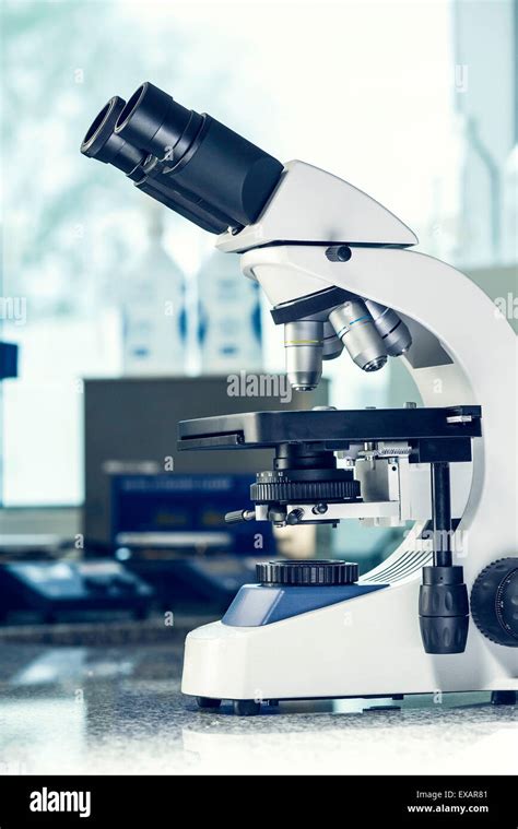 Microscope In Laboratory Stock Photo Alamy