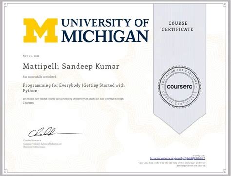 Mattipelli Sandeep Kumar On Linkedin Pythonprogramming Coursera