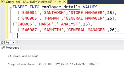 Sql Query To Insert Multiple Rows Geeksforgeeks