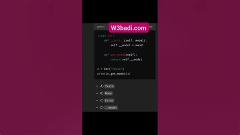 Python Quiz Private Attributes In Classespythonclasses Learnpython
