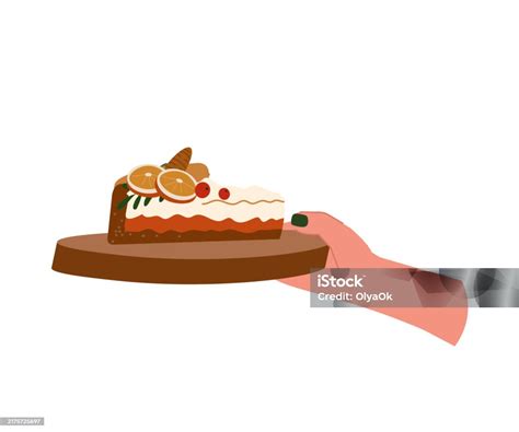 컵케이크를 들고 있는 여자의 손 여성의 손 요리 집에서 구운 크리스마스 케이크를 장식 크리스마스 빵집 축제 음식 가족 요리 크리스마스 새해 전통 벡터 만화 일러스트 사람들에