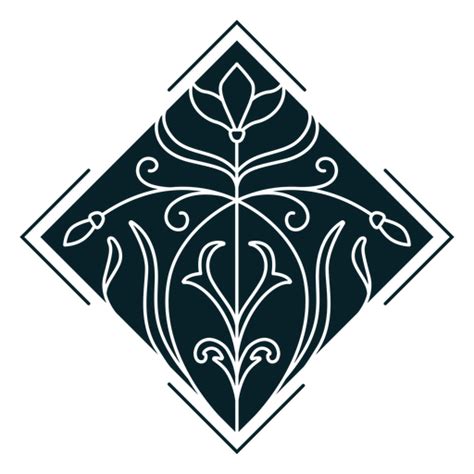 Diseño Png Y Svg De Adorno Art Nouveau Cuadrado Inclinado Para Camisetas
