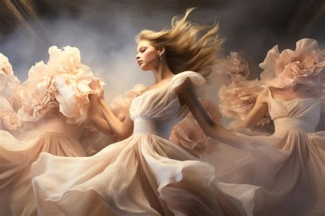 Premium Photo Graceful Sylphs Beings Of Air And Wind Dancing Among