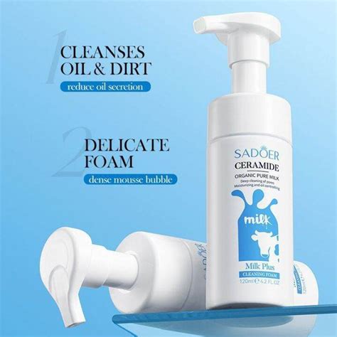 Sadoer Ceramide Amino Acid Milk Deep Pore Cleansing Foam Pencuci Muka
