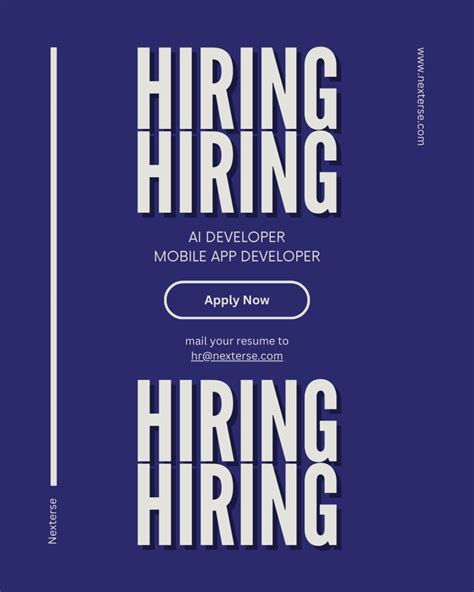 Wearehiring Techjobs Aijobs Mobileappdeveloper Hiringnow Joinourteam Nexterse