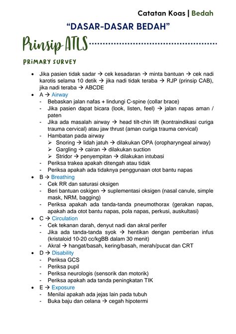 SOLUTION Catatan Koas Bedah Studypool