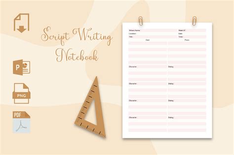 script writing notebook graphic by graphic hero · creative fabrica