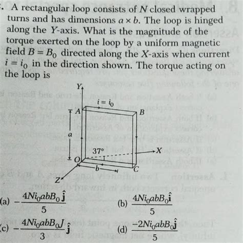 a rectangular loop consists of n closed wrapped turns and has