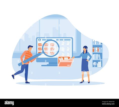 Storage Concept Cloud Computing Concept Data Center File Management Flat Vector Modern