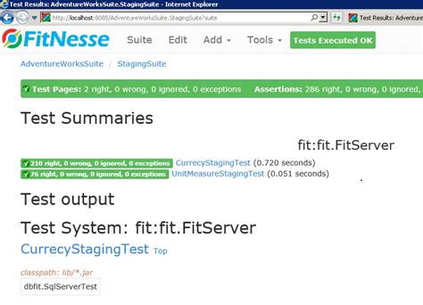 Using The Dbfit Framework For Data Warehouse Regression Testing