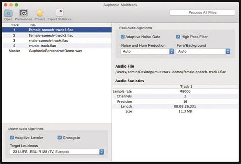 Auphonic Multitrack Streamlines Mixing