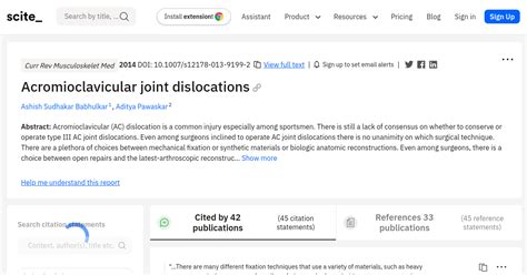 Acromioclavicular Joint Dislocations Scite Report