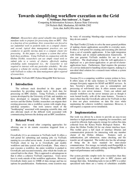 Pdf Towards Simplifying Workflow Execution On The Grid