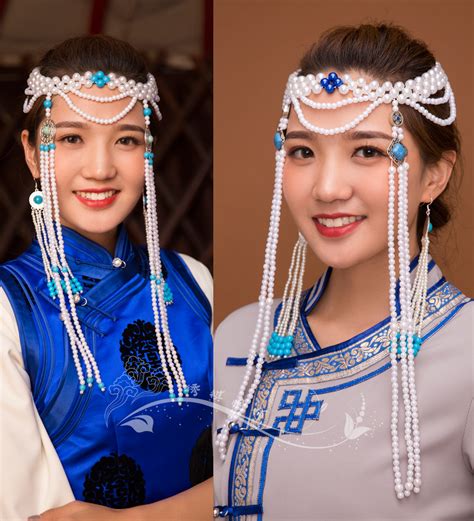 搭配蒙古族饰品女士民族舞蹈演出头饰纯手工蒙古袍配饰长流苏款虎窝淘