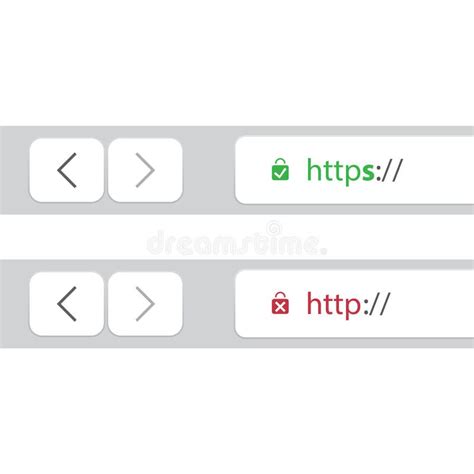 Browser Address Bars Showing Secure And Insecure Web Addresses