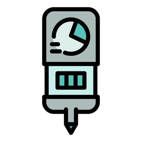 실험 Ph 측정기 아이콘 흰색 배경 색상 플랫에 격리된 웹 디자인을 위한 개요 실험 Ph 측정기 벡터 아이콘 프리미엄 벡터