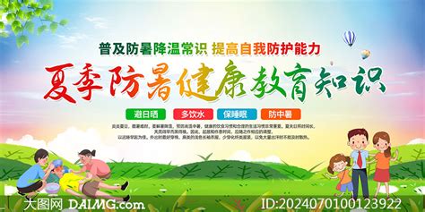 2024年夏季防暑健康教育知识宣传栏psd素材大图网图片素材