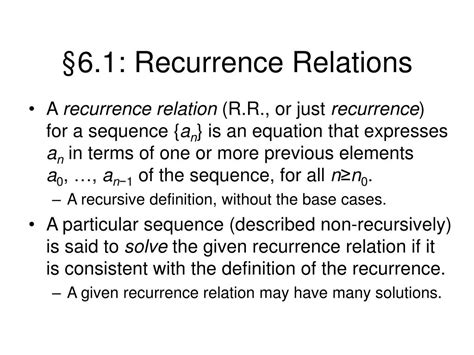 Ppt Module Recurrence Relations Powerpoint Presentation Free