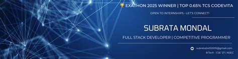 Subrata Mondal Full Stack Developer Mern 600leetcode 500gfg