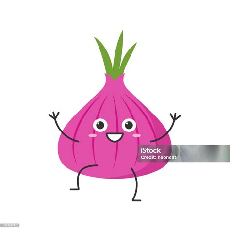 빨간 달콤한 양파 귀여운 캐릭터 만화 감정 기쁨 행복한 미소 얼굴 아이콘 아름다운 벡터 어린이 일러스트 0명에 대한 스톡 벡터 아트 및 기타 이미지 Istock