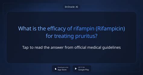 What Is The Efficacy Of Rifampin Rifampicin For Treating Pruritus
