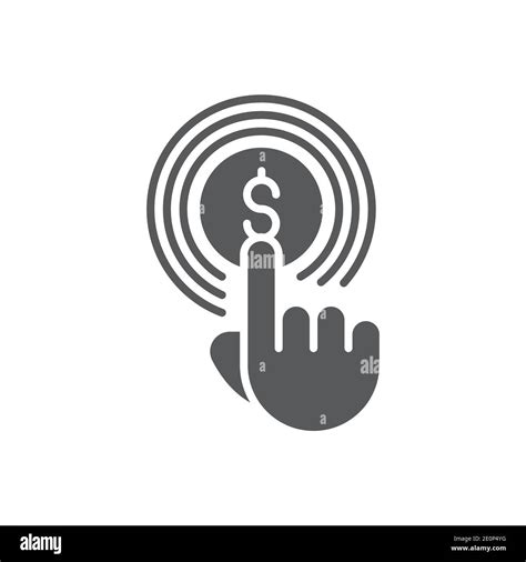 Hand Using Touch Screen And Coin Icon Color Line Outline Vector Sign Linear Style Pictogram