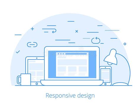 Lineart Flat Software Responsive Web Design Vector