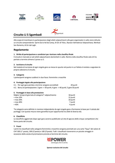 2024 È Nato Il Circuito Li 5 Sgambadi Sportiva Palü Poschiavo