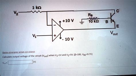 SOLVED V Rs K V Vout V Baska Yonergeler Almak Icin Tiklayin Calculate Output Voltage
