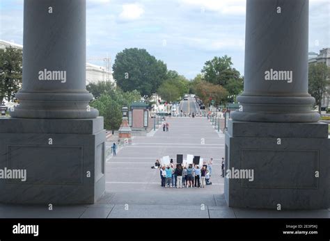 Washington Dc Usa Protest Protesters Pillars Placards Outside Us Large
