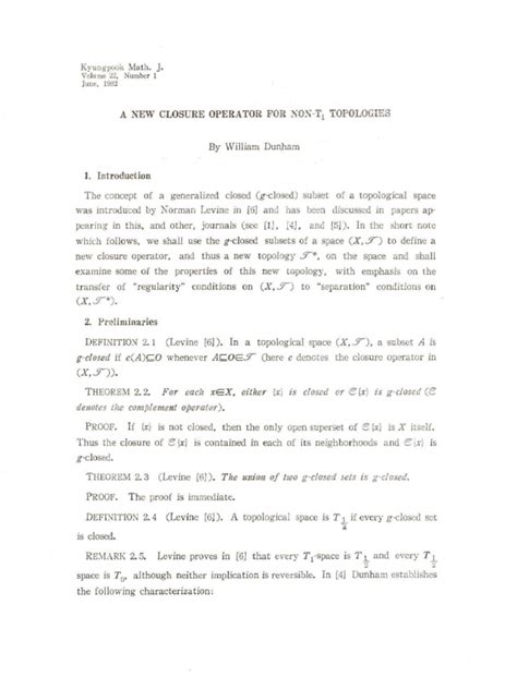 A New Closure Operator Fort1mediotopologies Pdf Mathematical Objects Mathematical Structures