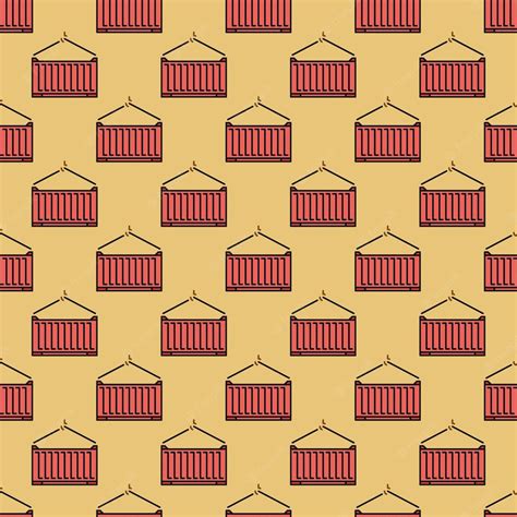 Premium Vector Red Shipping Container Vector Intermodal Cargo Seamless Pattern