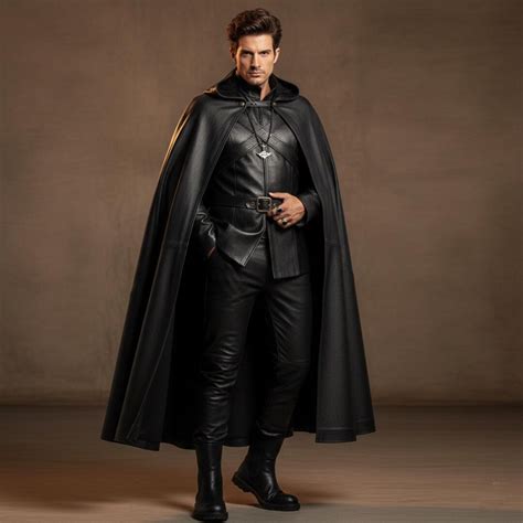 Handmade Leather Hooded Cloak Medieval Hunting Outfit Gothic Warrior