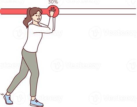 Woman Moves Progress Bar Slider With Hands To Speed Up Downloading File From Internet Or