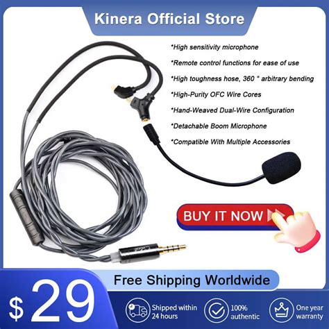 Kinera Celeste Ruyi Fone De Ouvido Microfone Destacável Boom Iem