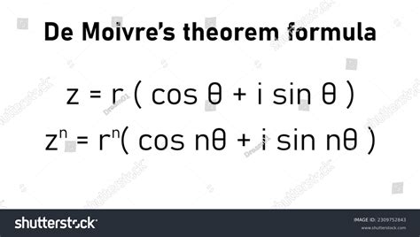 De Moivres Theorem Formula Math Mathematics Stock Vector Royalty Free 2309752843 Shutterstock