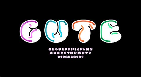 멀티 컬러 글꼴 만화 스타일의 만화 알파벳 대문자와 숫자 벡터 일러스트 레이 션 10eps 개념에 대한 스톡 벡터 아트 및 기타