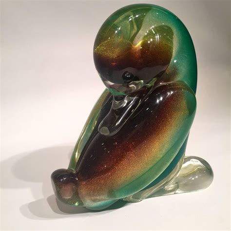 Archimede Seguso 1950 Multi Color Duck In Murano Glass Sfumatto Oro