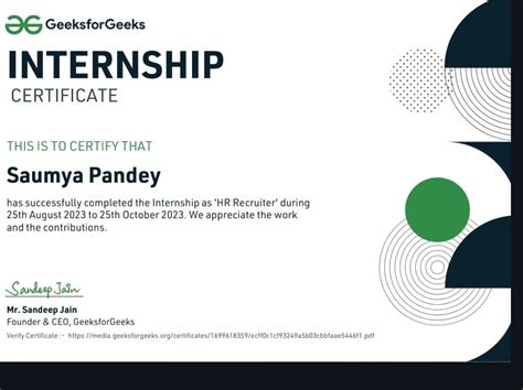 Saumya Pandey on LinkedIn: #internship #hrinternship #gfg | 22 comments