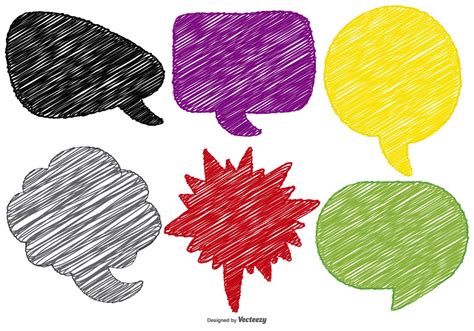 Comic Scribble Style Text Bubbles 121882 Vector Art At Vecteezy