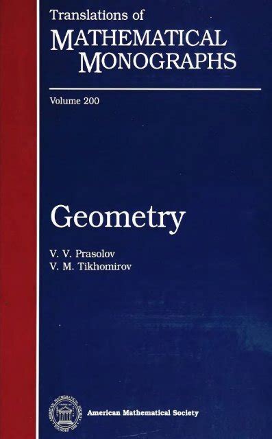 Vvprasolovandvmtikhomirov Geometry