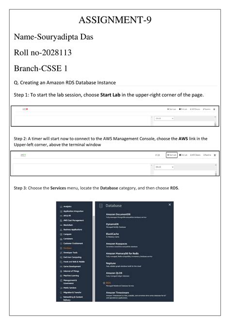 cc assignment 9 aws lab steps with screenshots assignment name